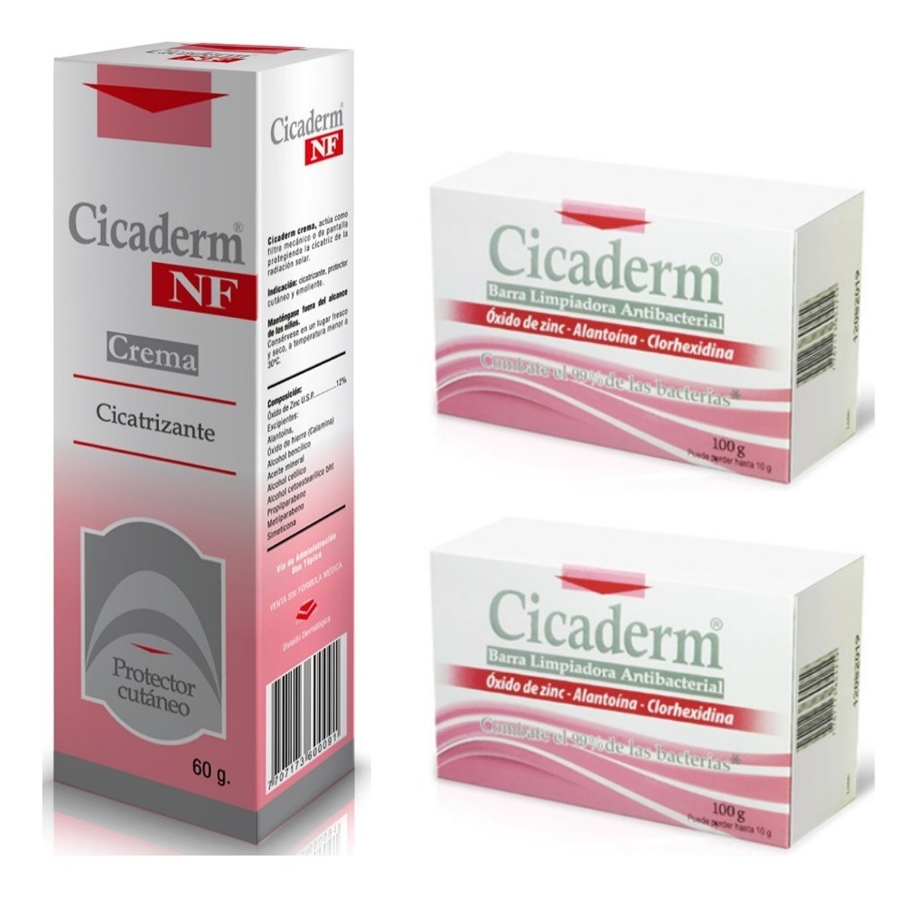 Jabon Limpiador Cicaderm + Crema Cicatrizante Cicaderm Nf - Drogueria ...