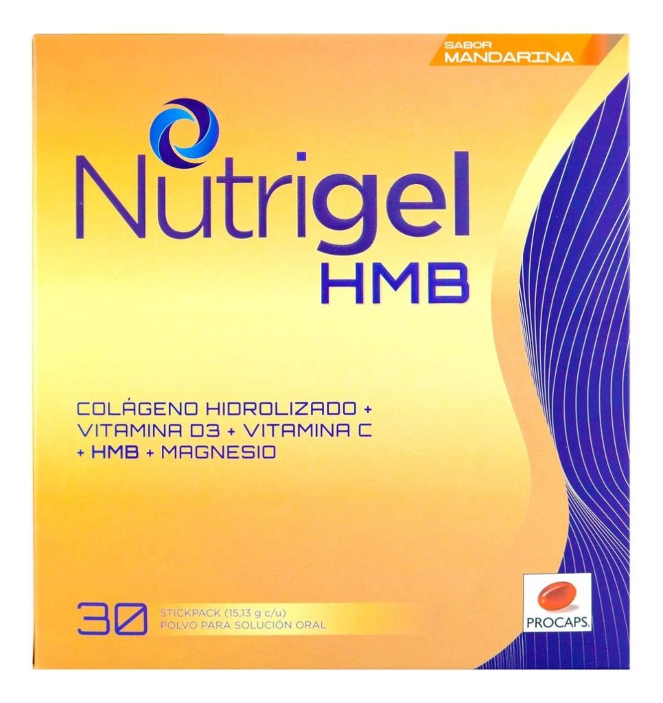 Nutrigel Hmb Mandarina 30 Sobres, Colágeno Hidrolizado + Vitamina D3 - Drogueria Farmaweb