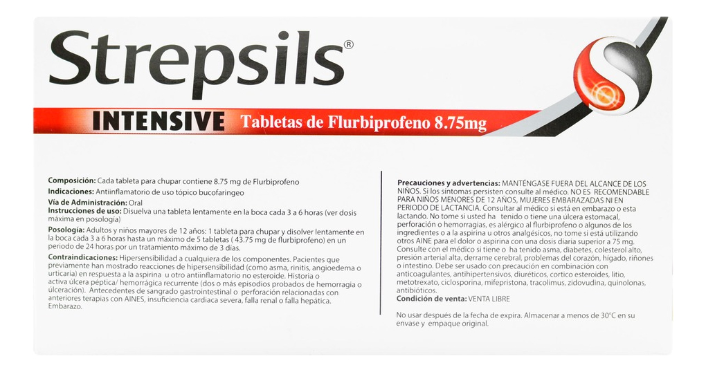 Strepsils Intensive Miel Y Limón 64 Tabletas - Drogueria Farmaweb
