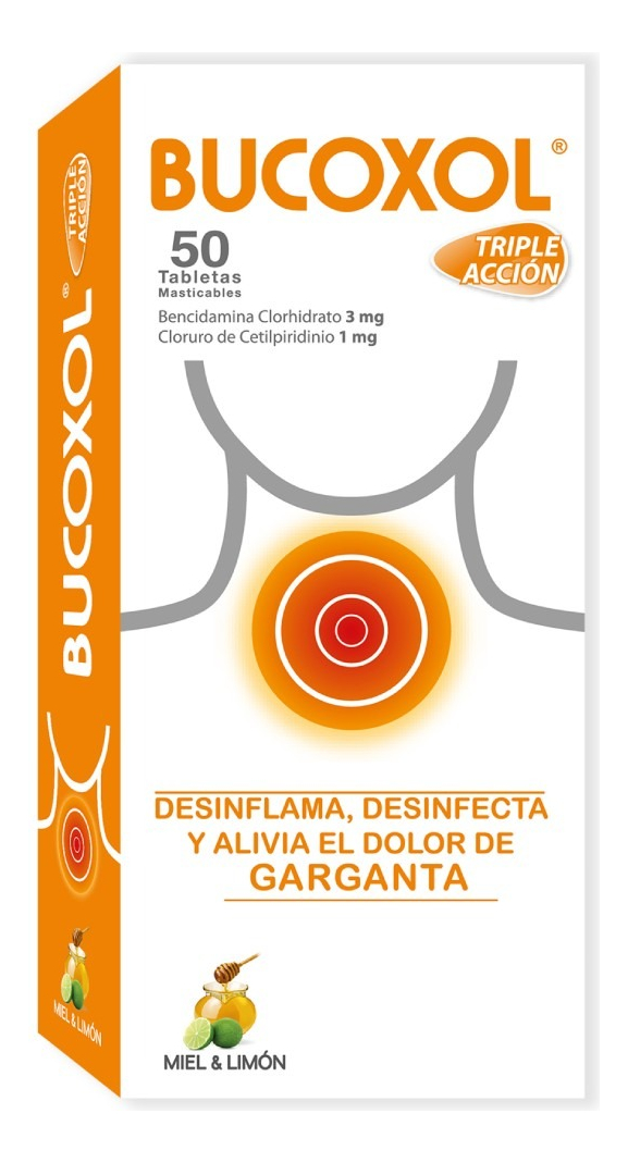 Bucoxol Triple Accion Miel Y Limon 50 Tabletas - Garganta - Drogueria ...