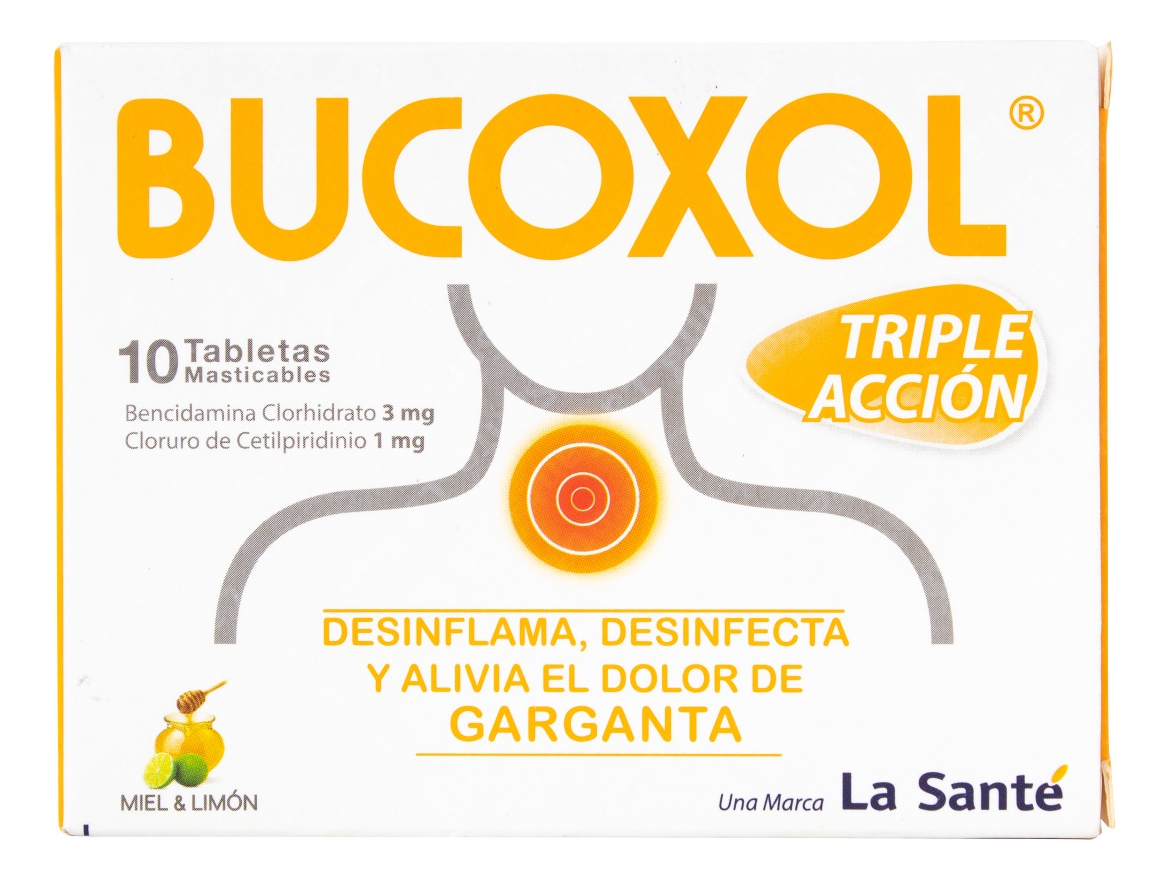 Bucoxol Triple Accion Miel Y Limon 10 Tabletas - Garganta - Drogueria ...