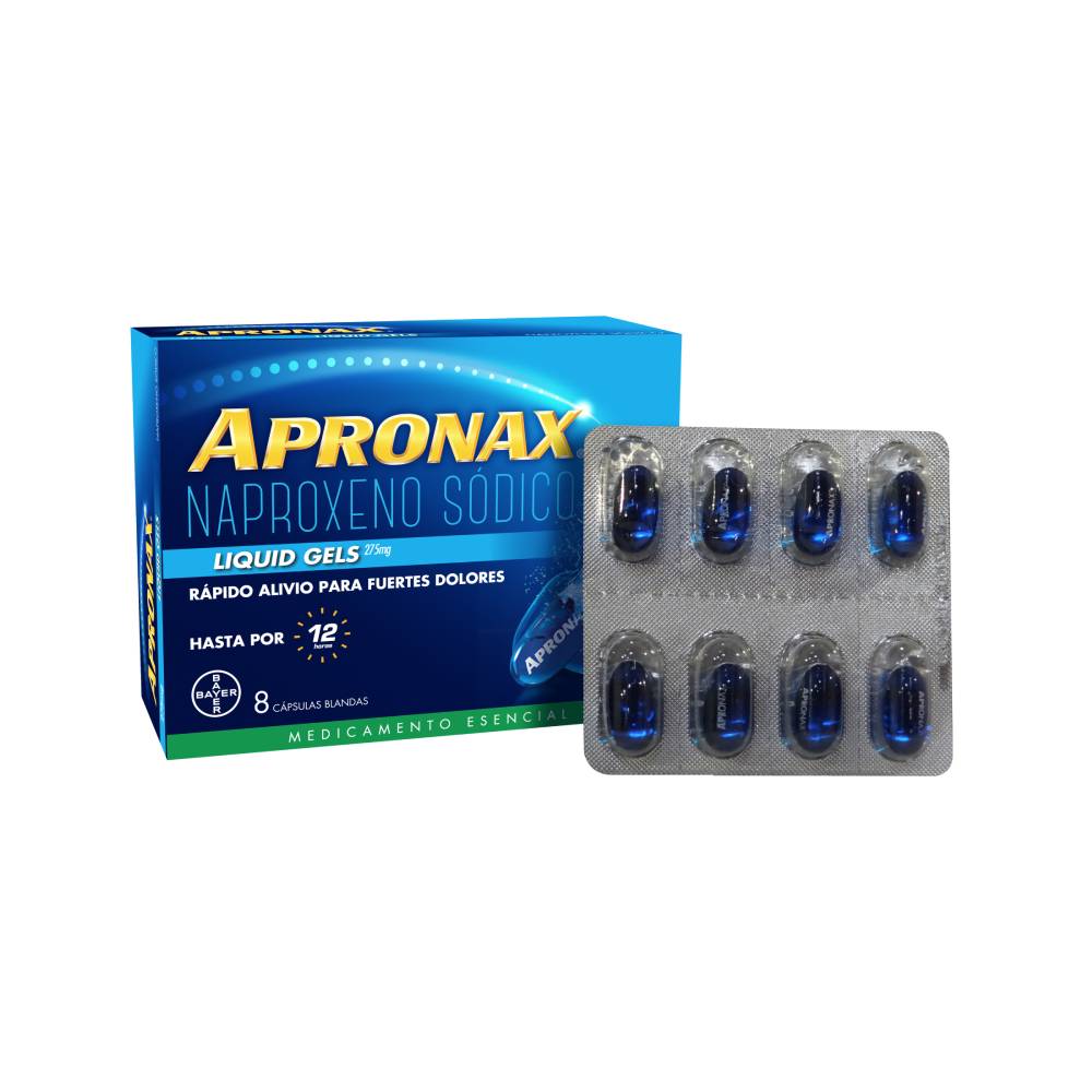 Apronax Liquid Gel 275 Mg X 8 Capsulas - Naproxeno Sodico - Drogueria ...