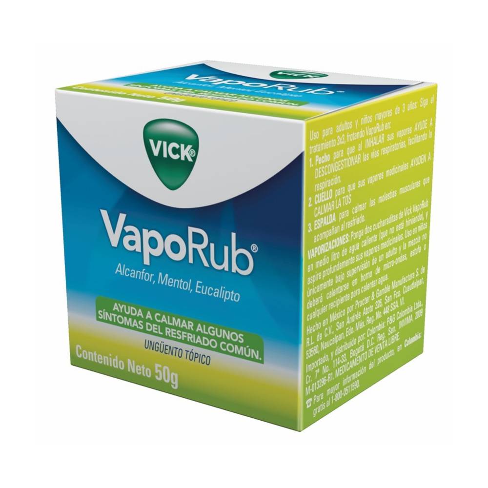Vicks VapoRub Ungüento Para Congestión Y Tos 50 g - Drogueria Farmaweb